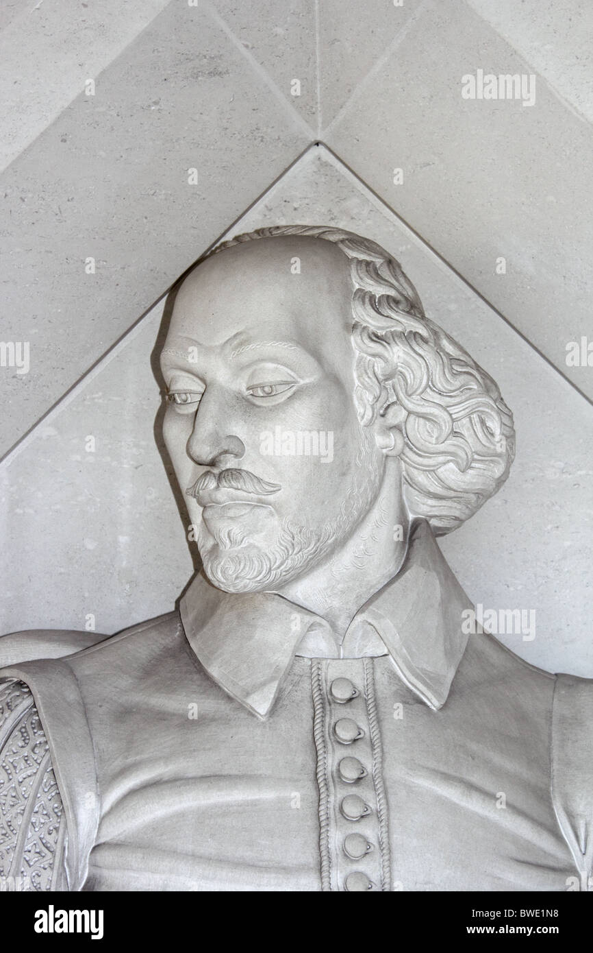 William Shakespeare bust in Portland stone, sculptor Tim Crawley ...