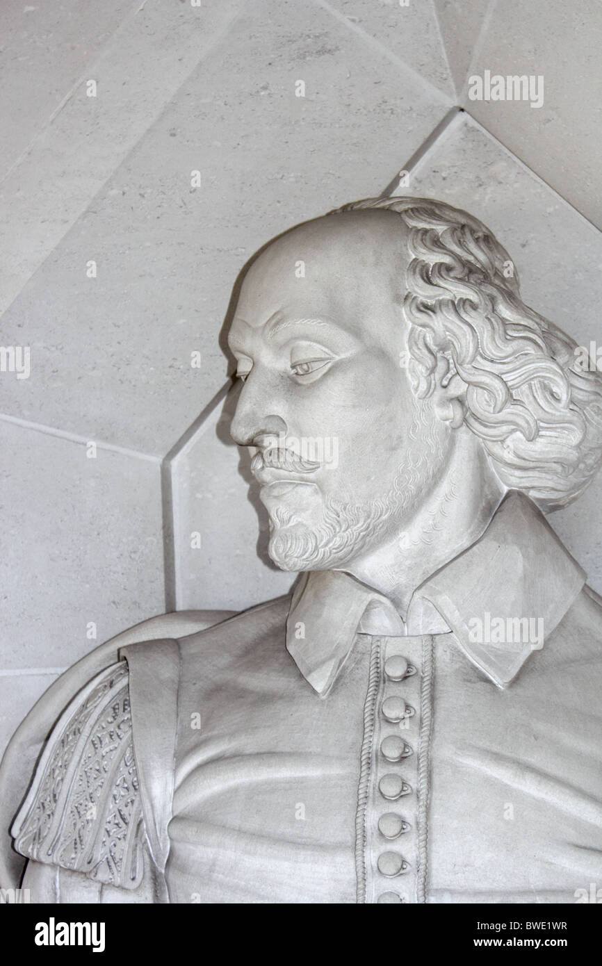 William Shakespeare bust in Portland stone, sculptor Tim Crawley ...