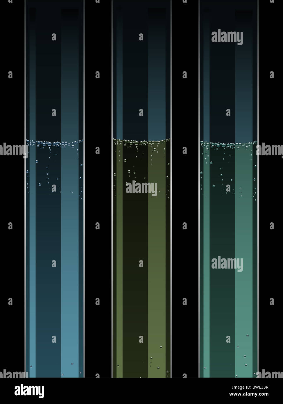 Close up image of three glass test tubes Stock Photo - Alamy