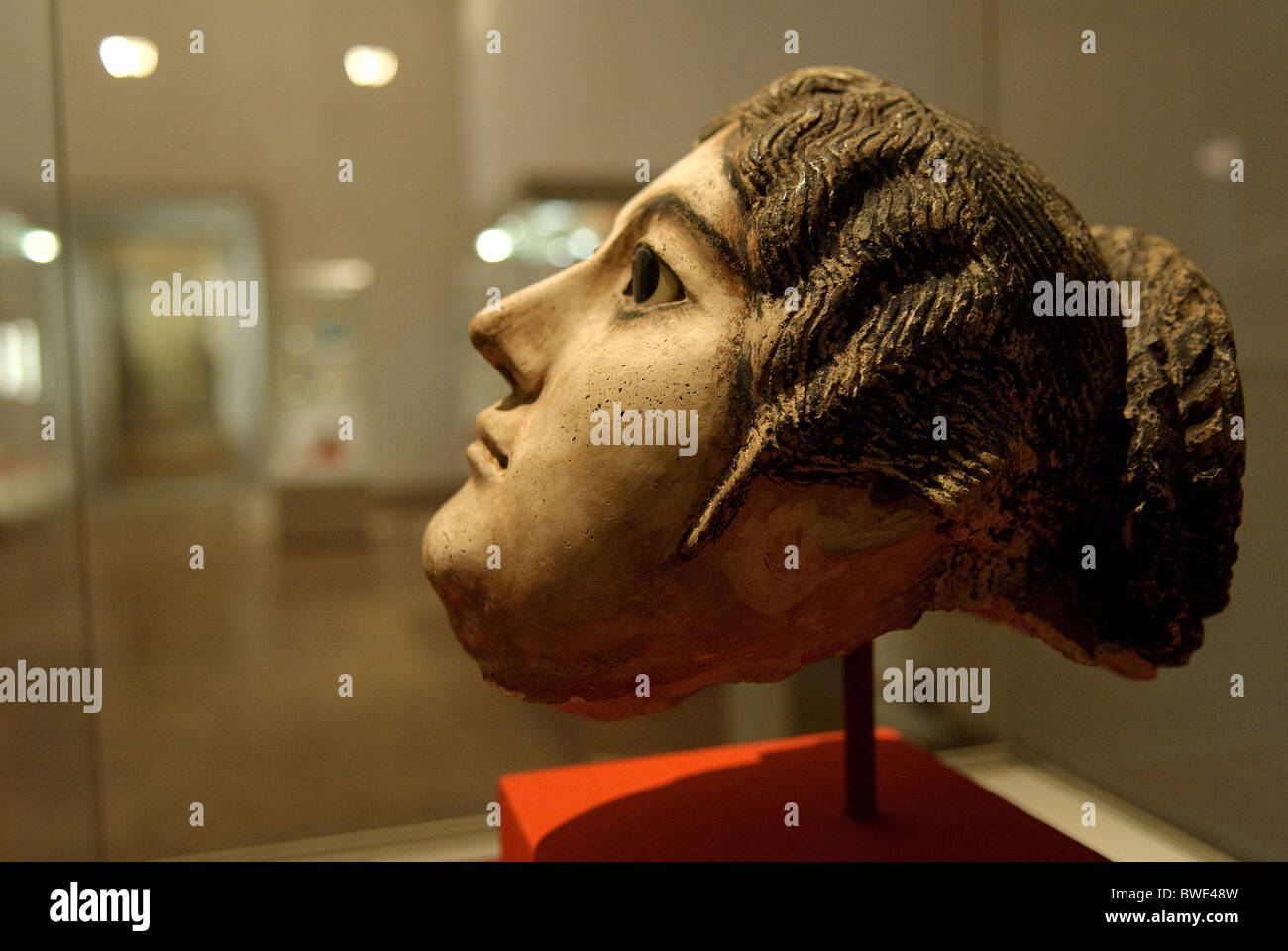 Mask of a Woman with a Large Coil of Plaited Hair , Reign of Hadrian ...