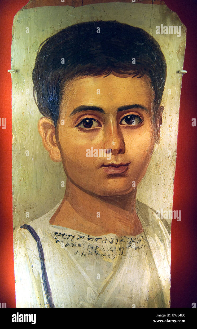 Portrait of a Boy, Roman period, 2nd century, Egyptian Stock Photo - Alamy