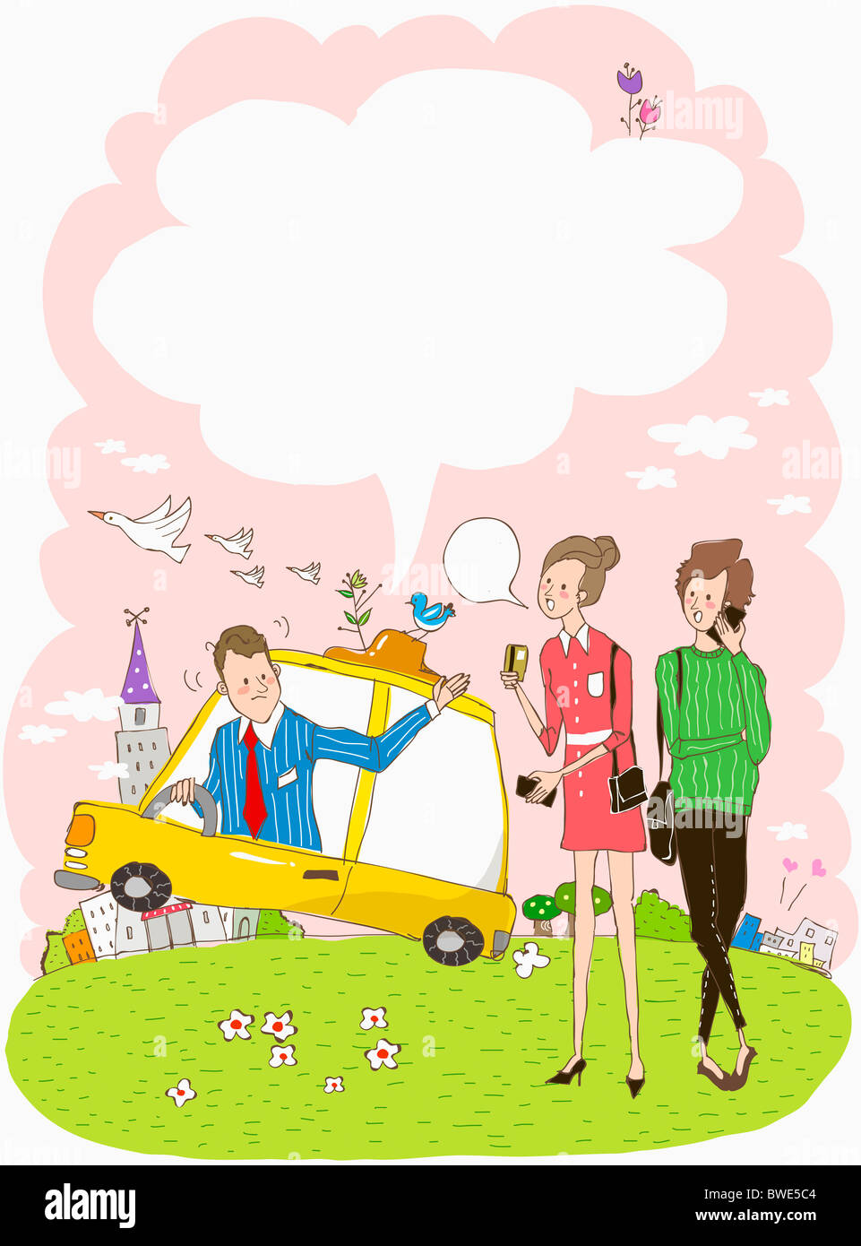 illustration of refusing passenger Stock Photo - Alamy
