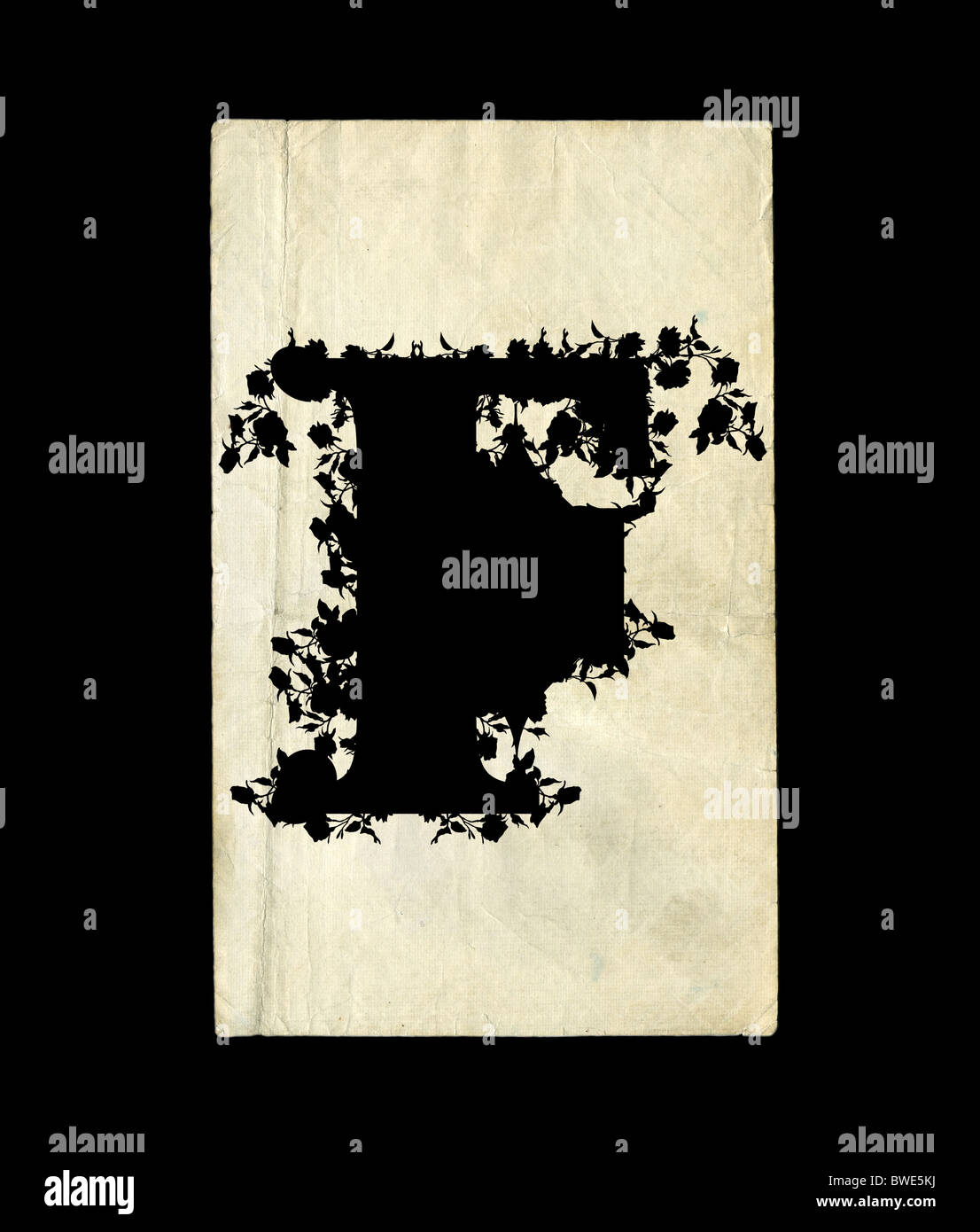 An initial letter F in the old background Stock Photo - Alamy