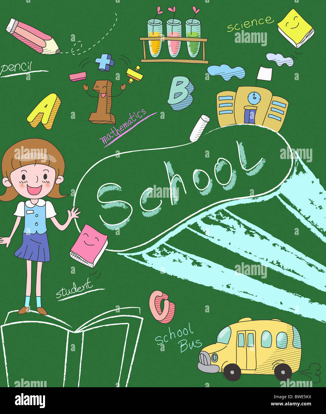 illustration of school matters Stock Photo - Alamy