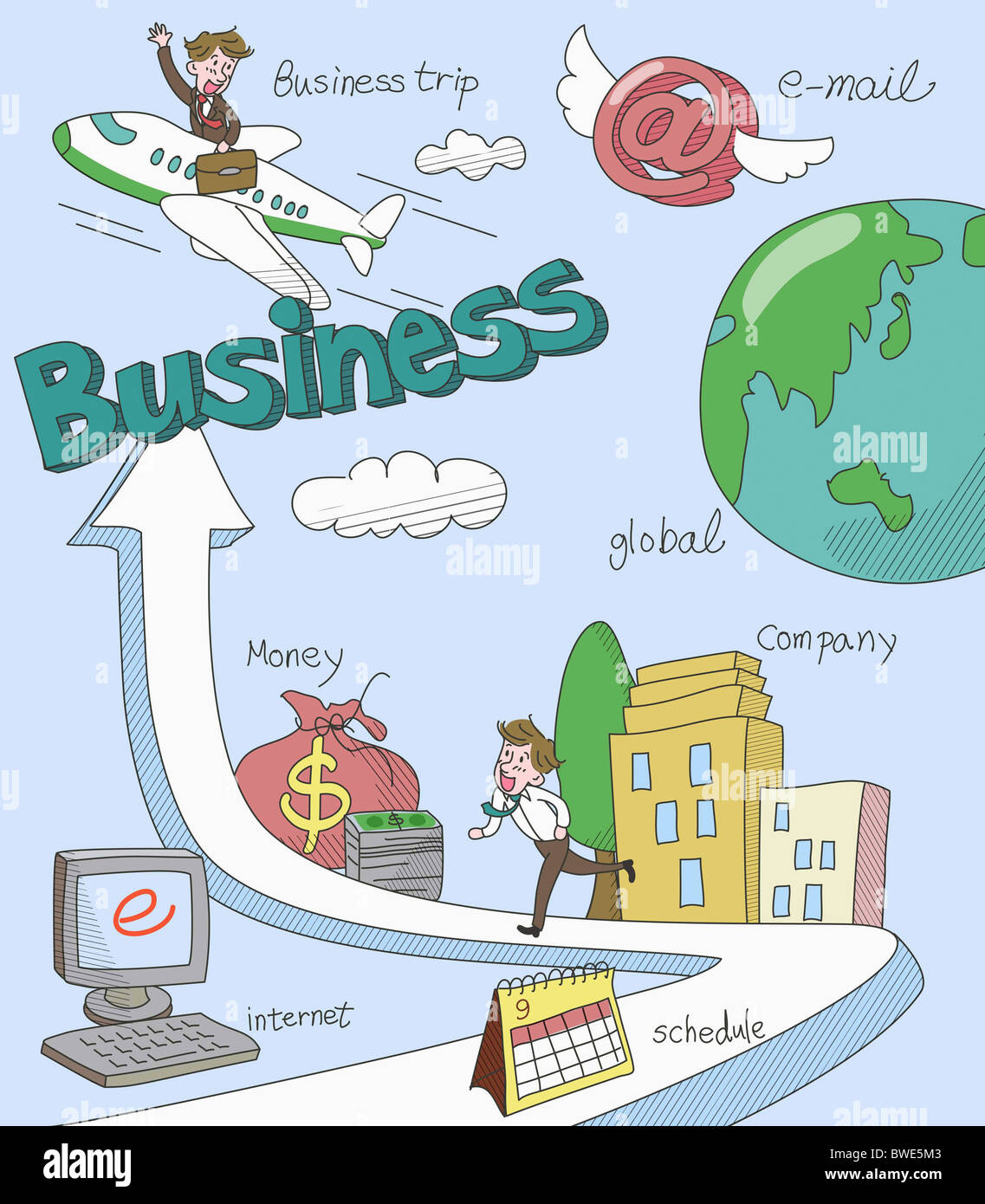 illustration of global business Stock Photo - Alamy