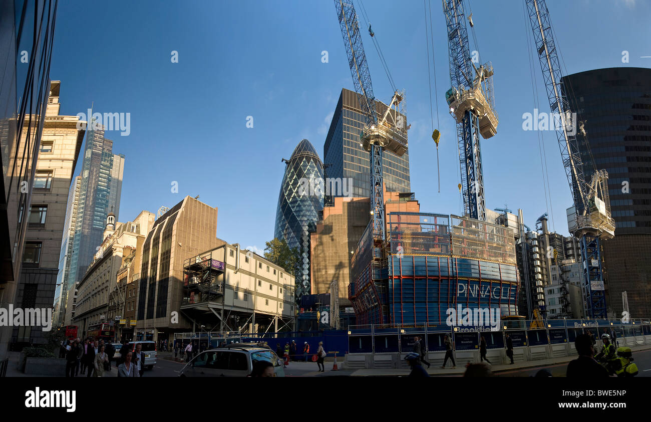 Panorama of Bishopsgate and the new Pinnacle building under ...
