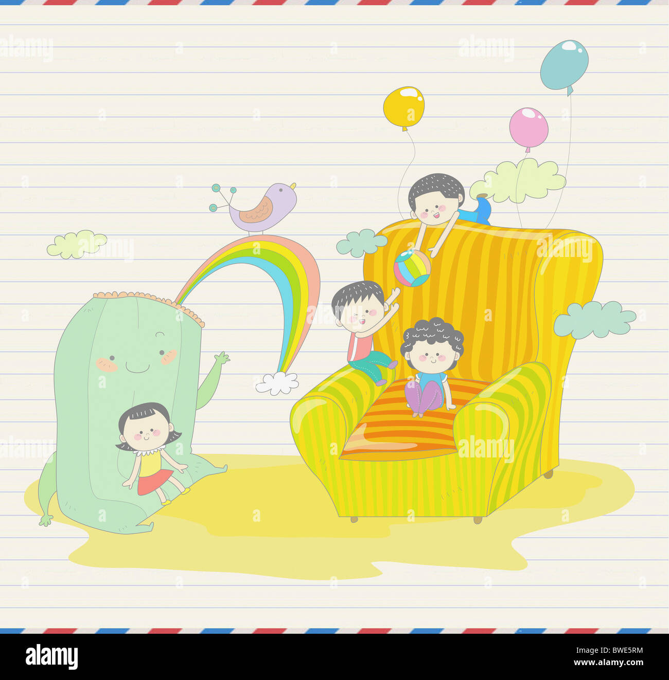 illustration of fantasy and kids Stock Photo - Alamy