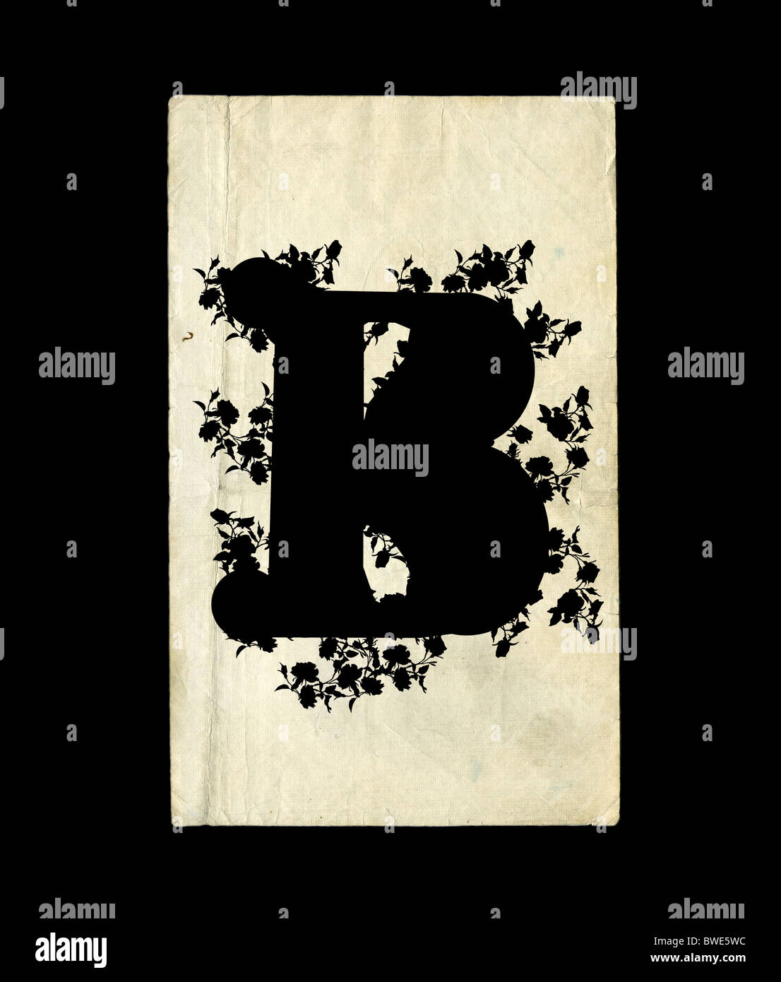 An initial letter B in the old background Stock Photo - Alamy