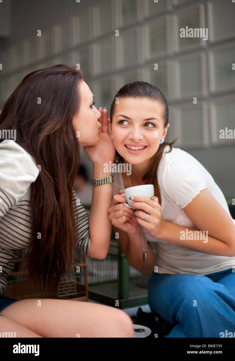 Young women whispering Stock Photo - Alamy