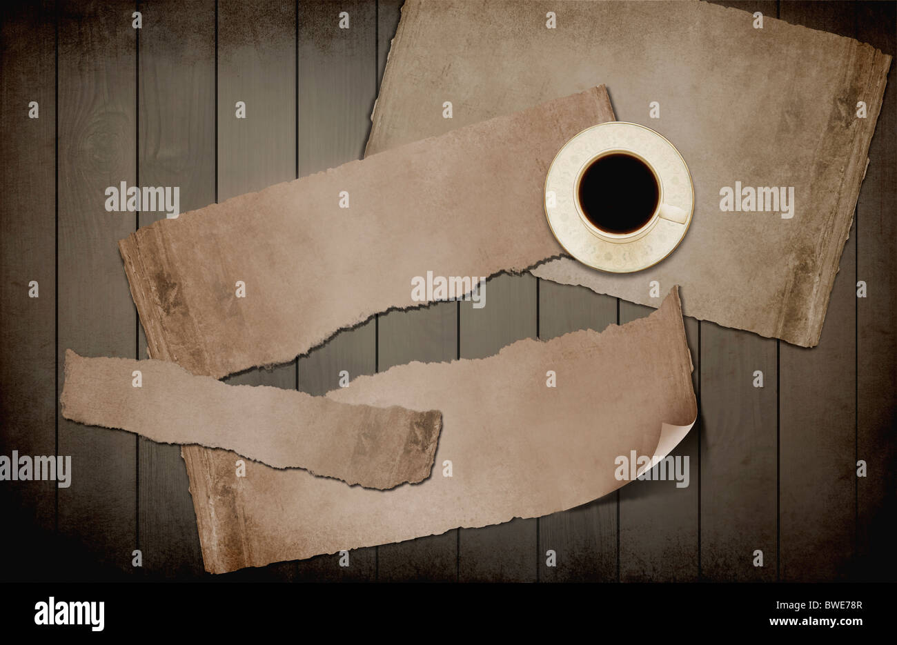 coffee and torn paper background Stock Photo - Alamy