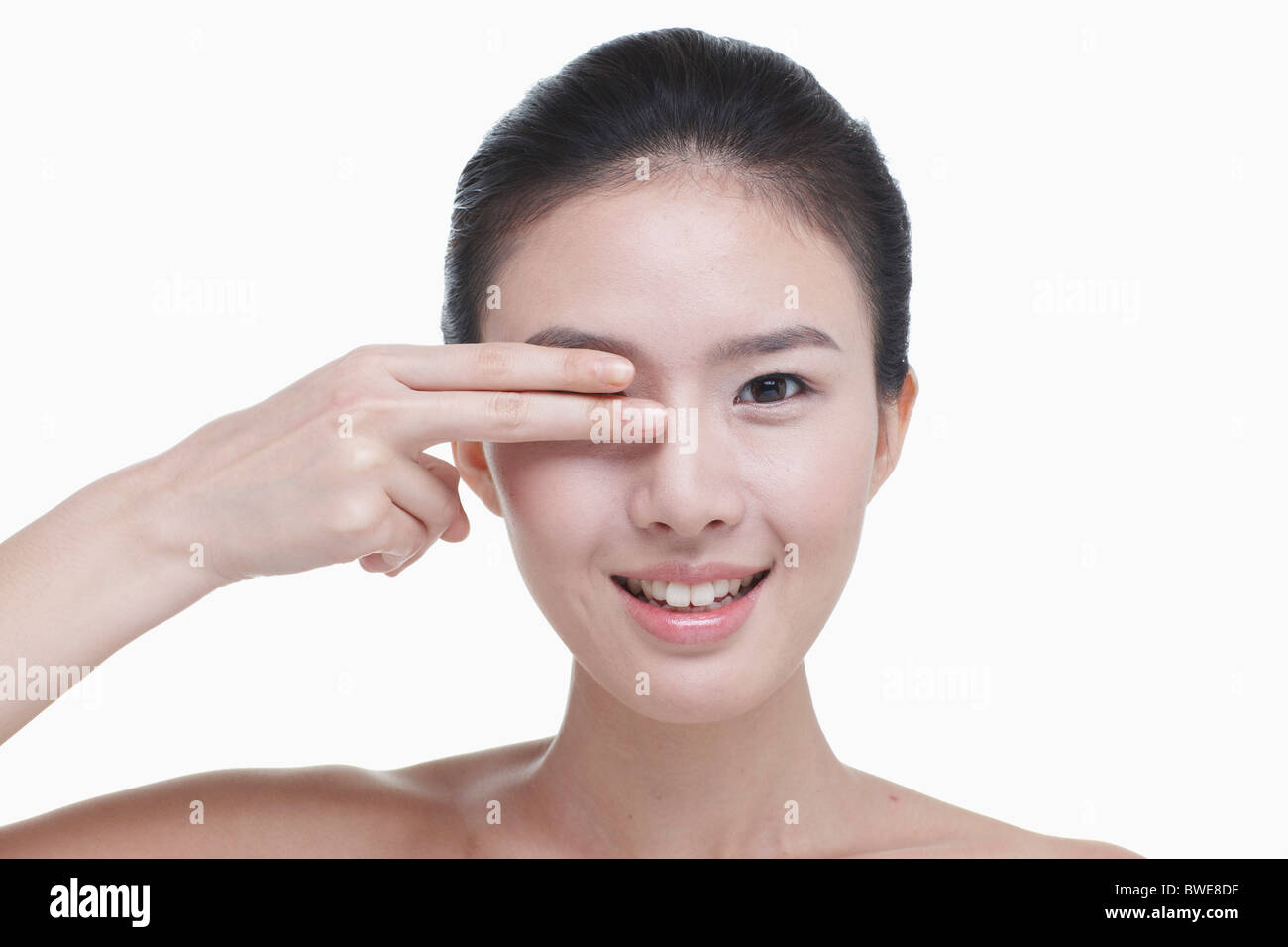 Woman, face, front view hi-res stock photography and images - Alamy