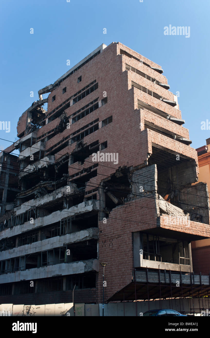 Yugoslavian Army Headquarter destroyed during the NATO bombing Belgrade ...