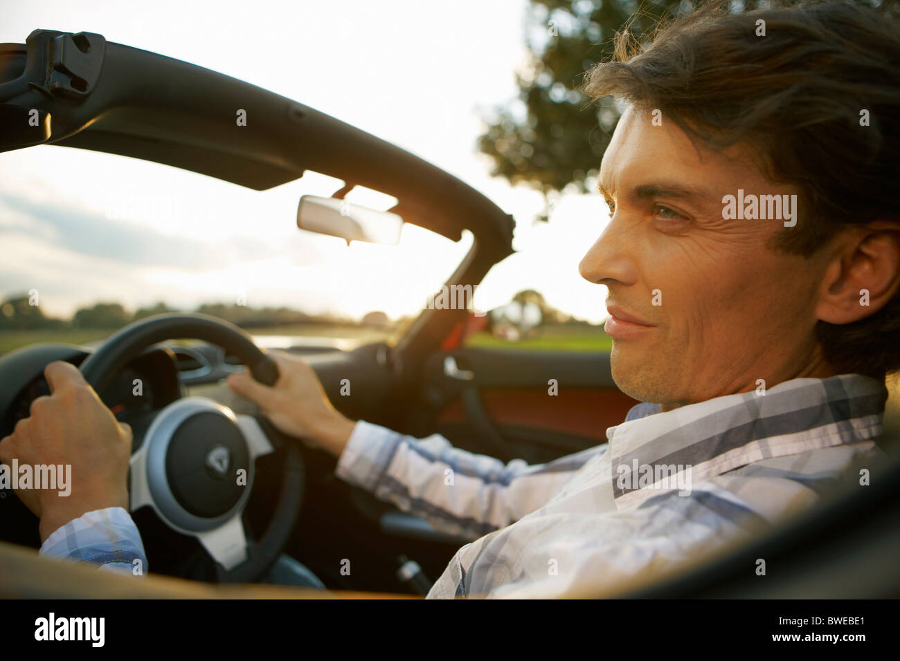 Guy Driving Convertible Side Road High Resolution Stock Photography and ...