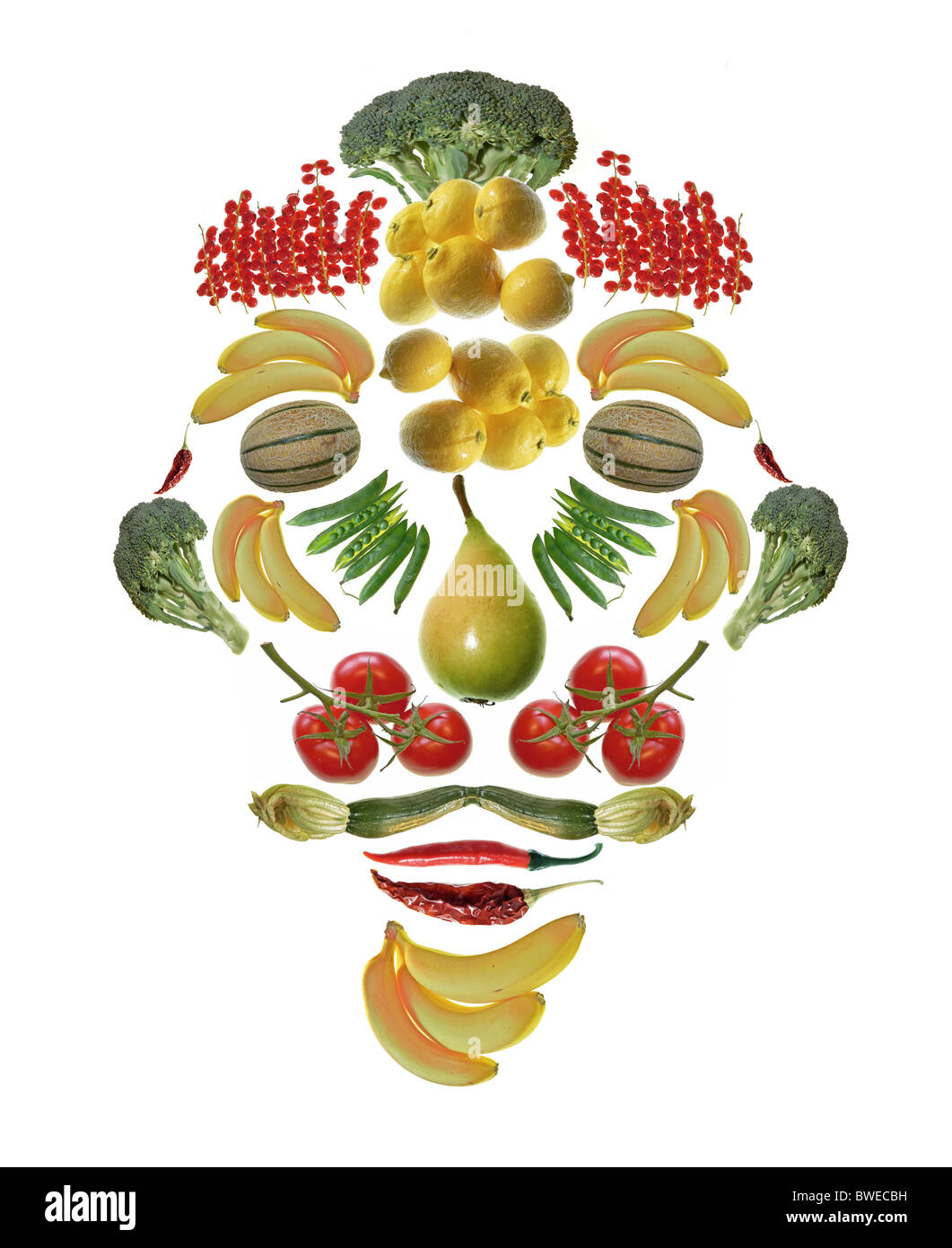 Collage Fruit Vegetable Face