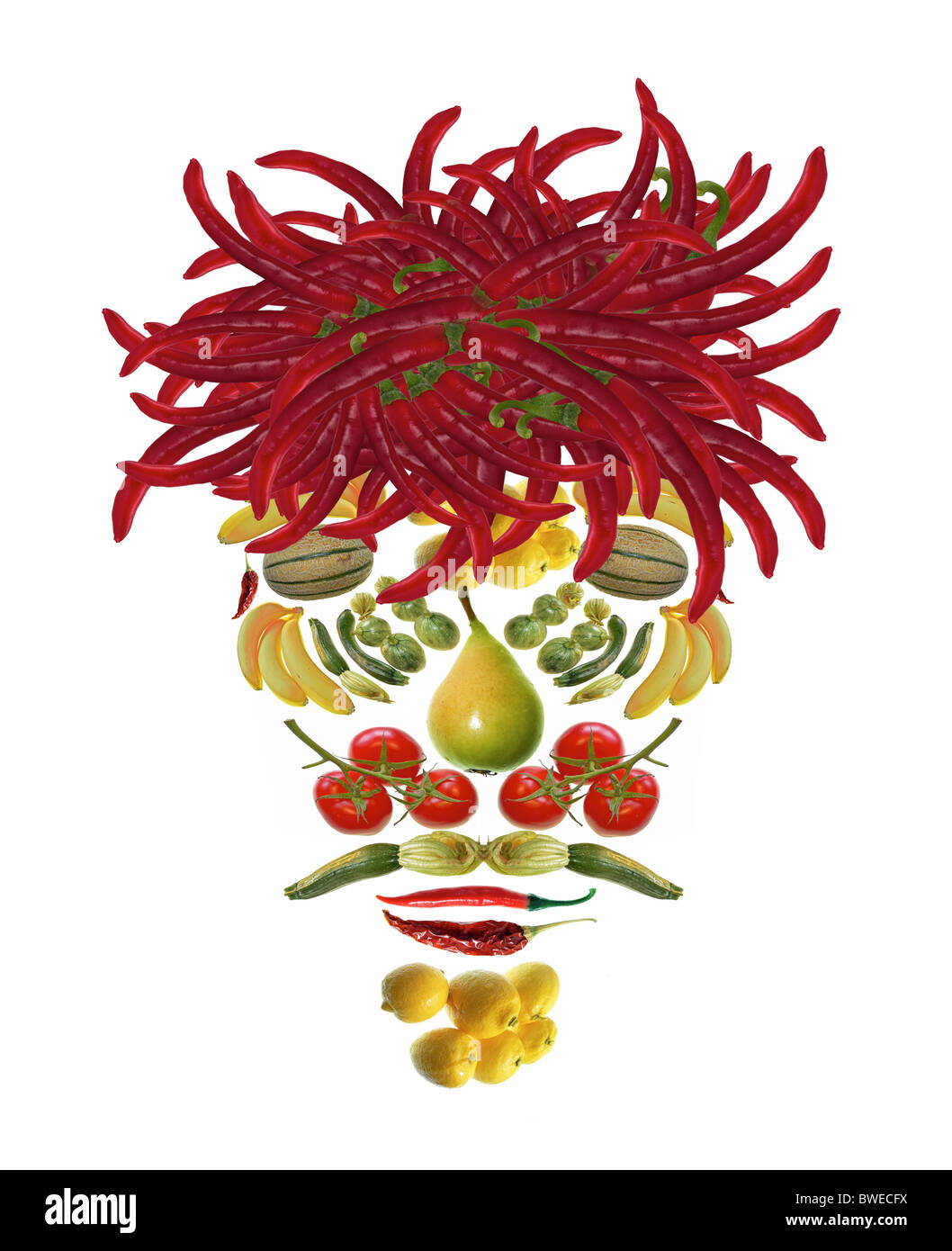 Face fruit collage hi-res stock photography and images - Alamy