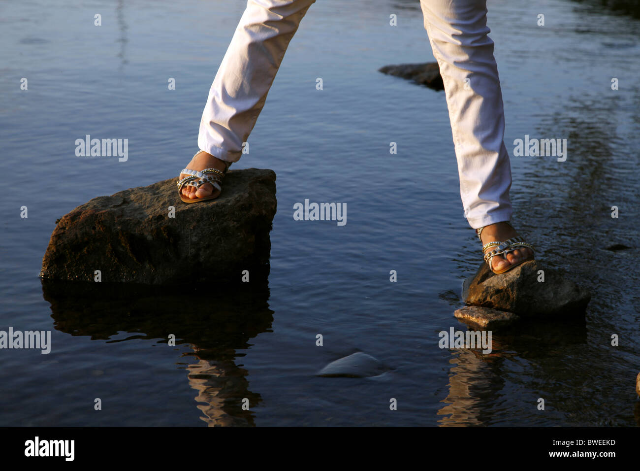 LEGS ON ROCKS ULLSWATER CUMBRIA ENGLAND CUMBRIA ENGLAND ULLSWATER ...