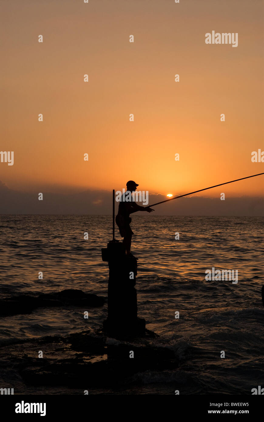 Fishing from the Corniche, Beirut, LEBANON Stock Photo - Alamy
