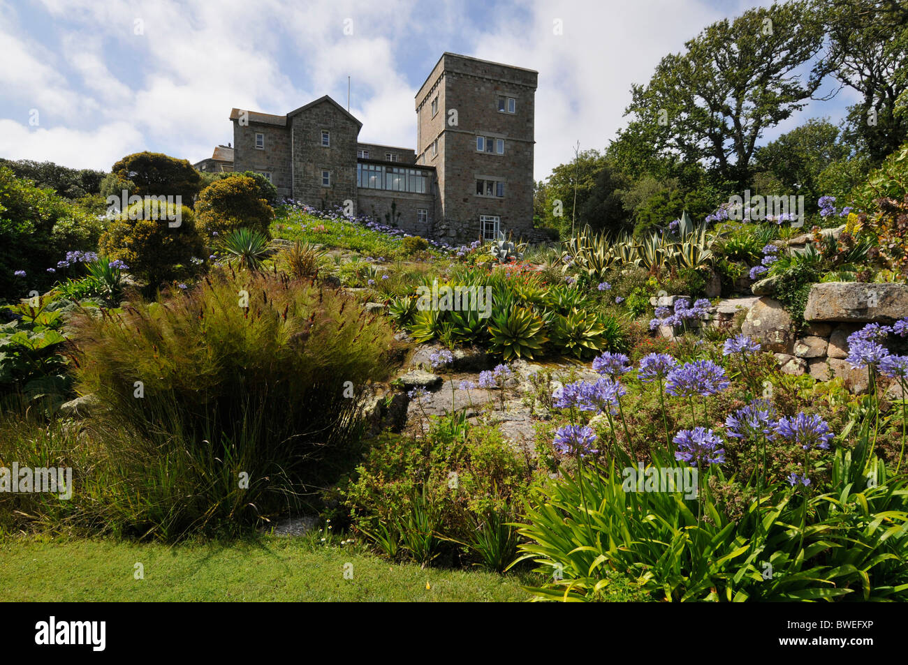 Tresco Abbey and [part of the famous gardens on Tresco Island,Isles of ...