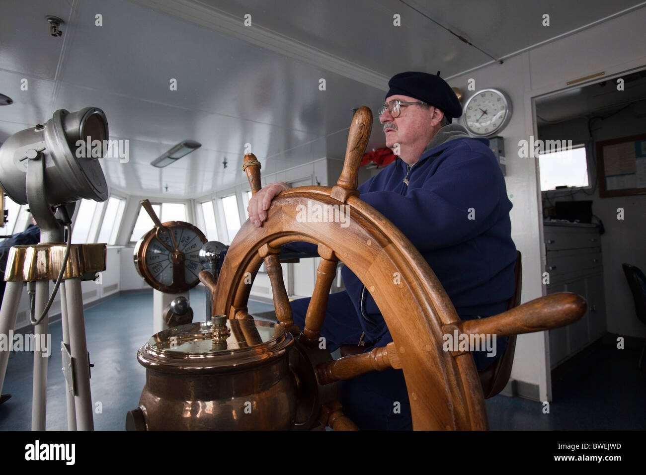 Wheelsman on Lake Michigan Car Ferry Stock Photo - Alamy