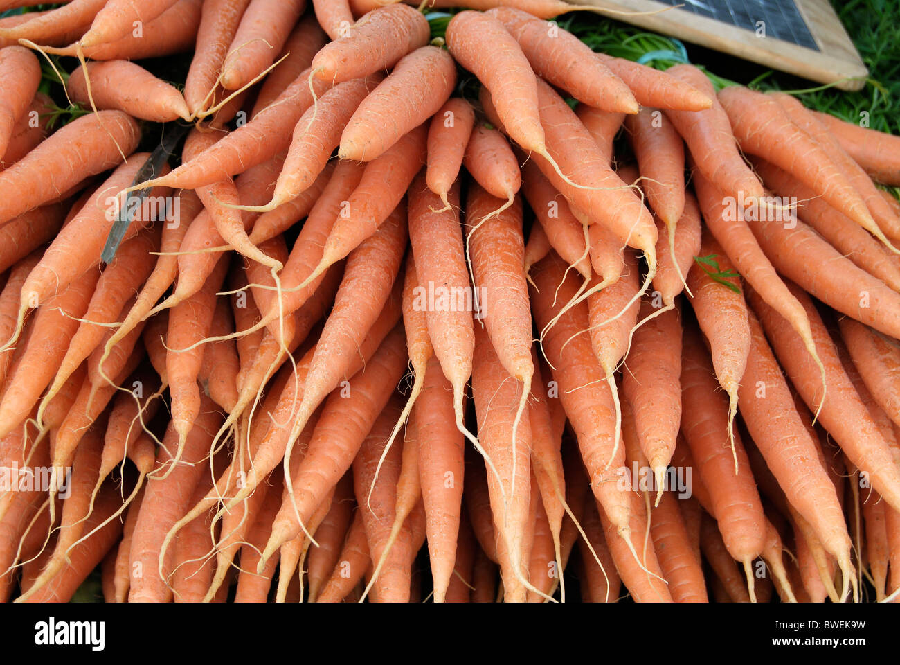 Carrots for sale on market stall in Nice. Cote d'Azur. France Stock ...