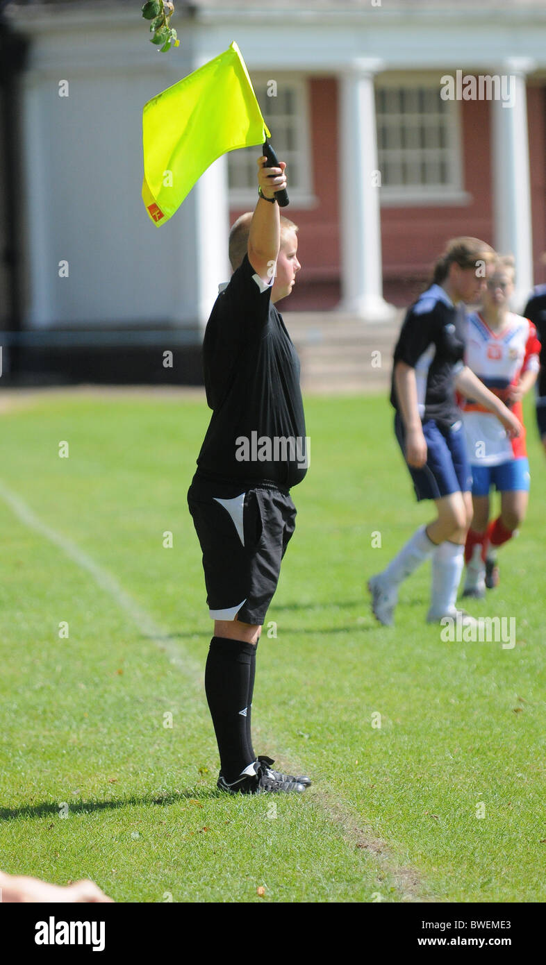 Referees in action during a football match Stock Photo, Royalty Free ...