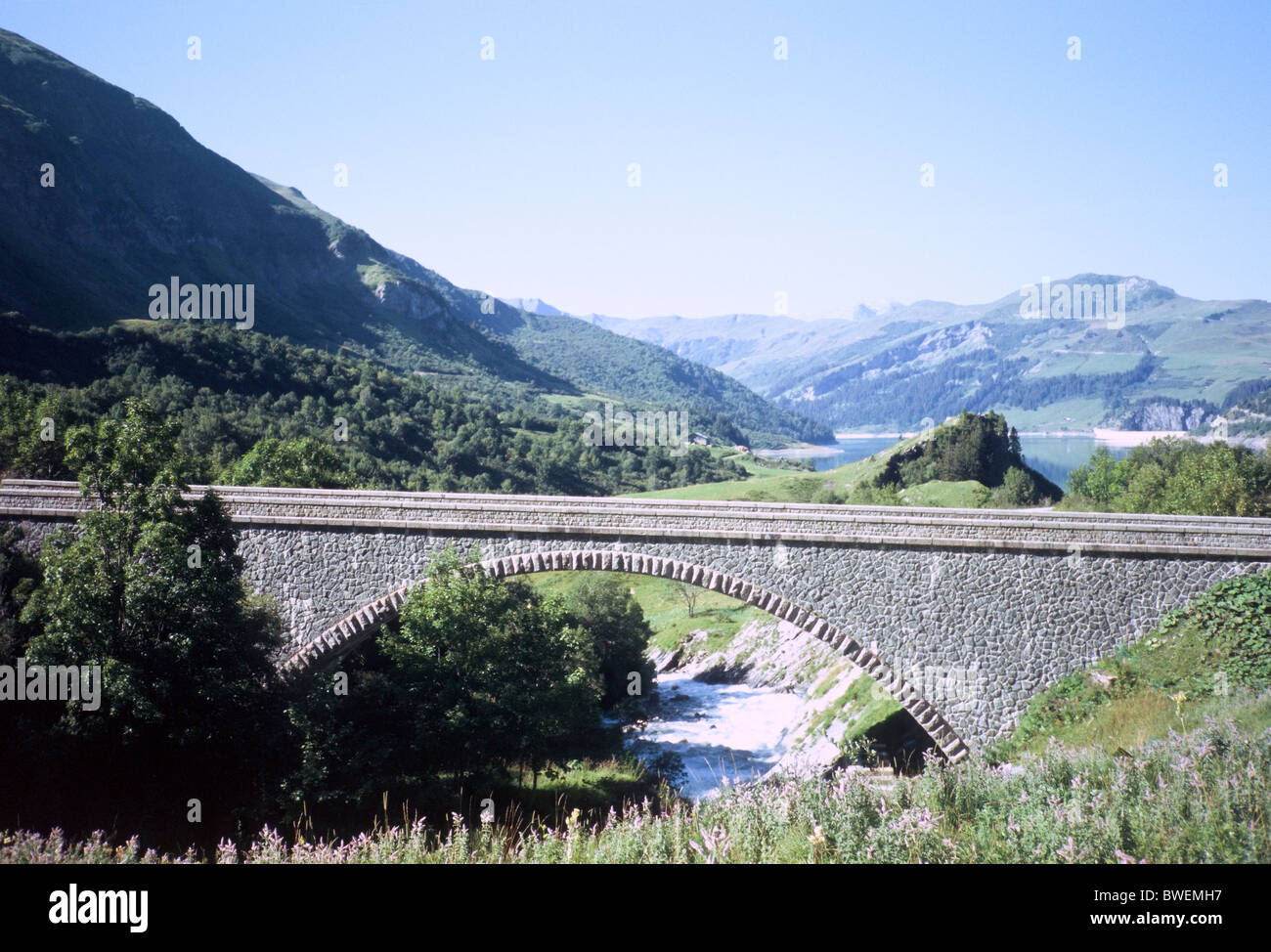 Alpine countryside bridge Stock Photo - Alamy