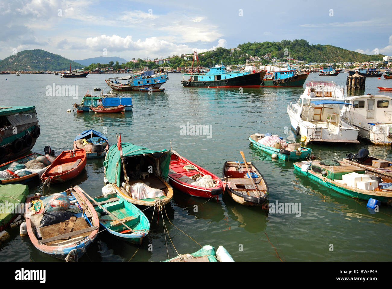 Chinese Fishing Boats,Cheung Chau Island Harbor near Hong kong Stock ...