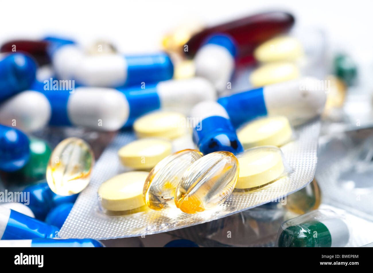 medical capsules isolated on white background Stock Photo - Alamy