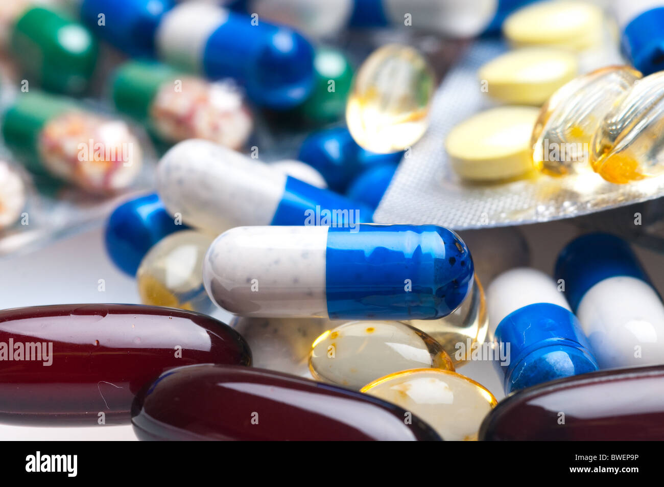 medical capsules isolated on white background Stock Photo - Alamy