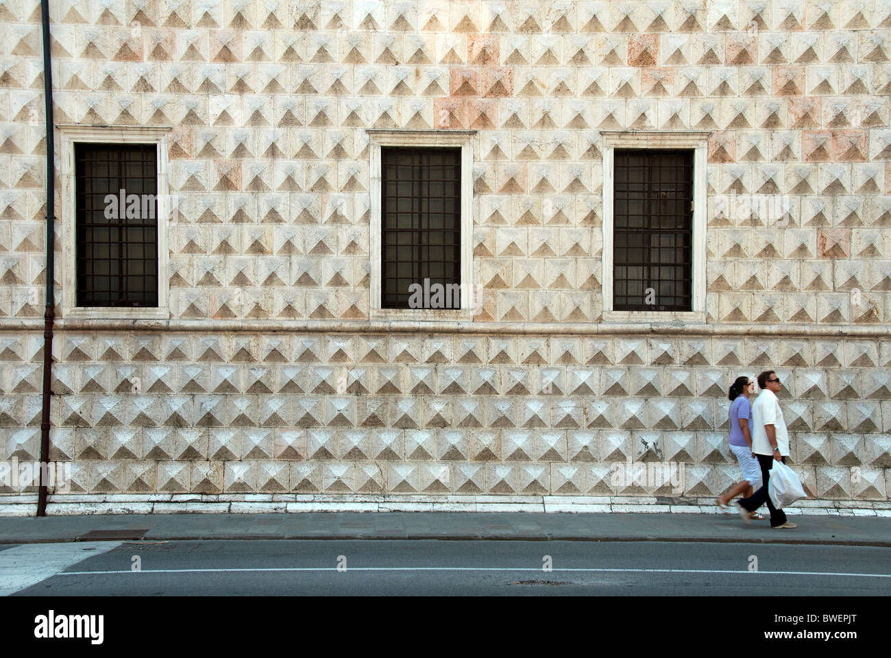 Diamond rustication on the Palazzo dei Diamanti, Ferrara Stock Photo ...