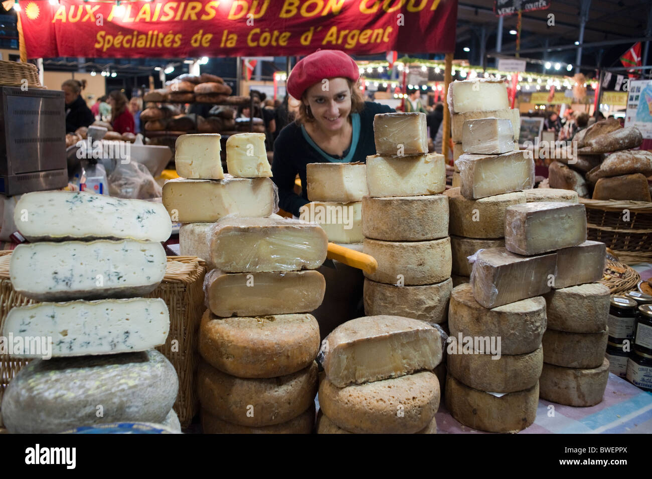 Paris, France, Woman Clerk Behind, Cuisine Food Festival, French Cheese ...