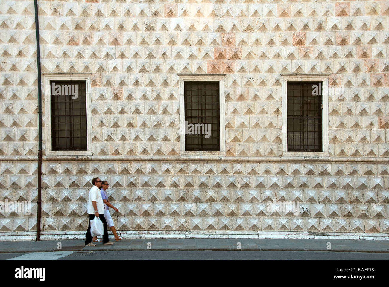 Diamond rustication on the Palazzo dei Diamanti, Ferrara Stock Photo ...