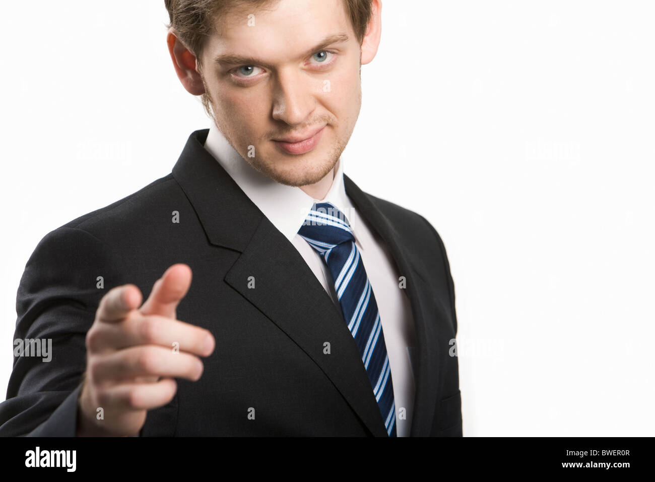 Image of happy man pointing at you isolated over white background Stock ...