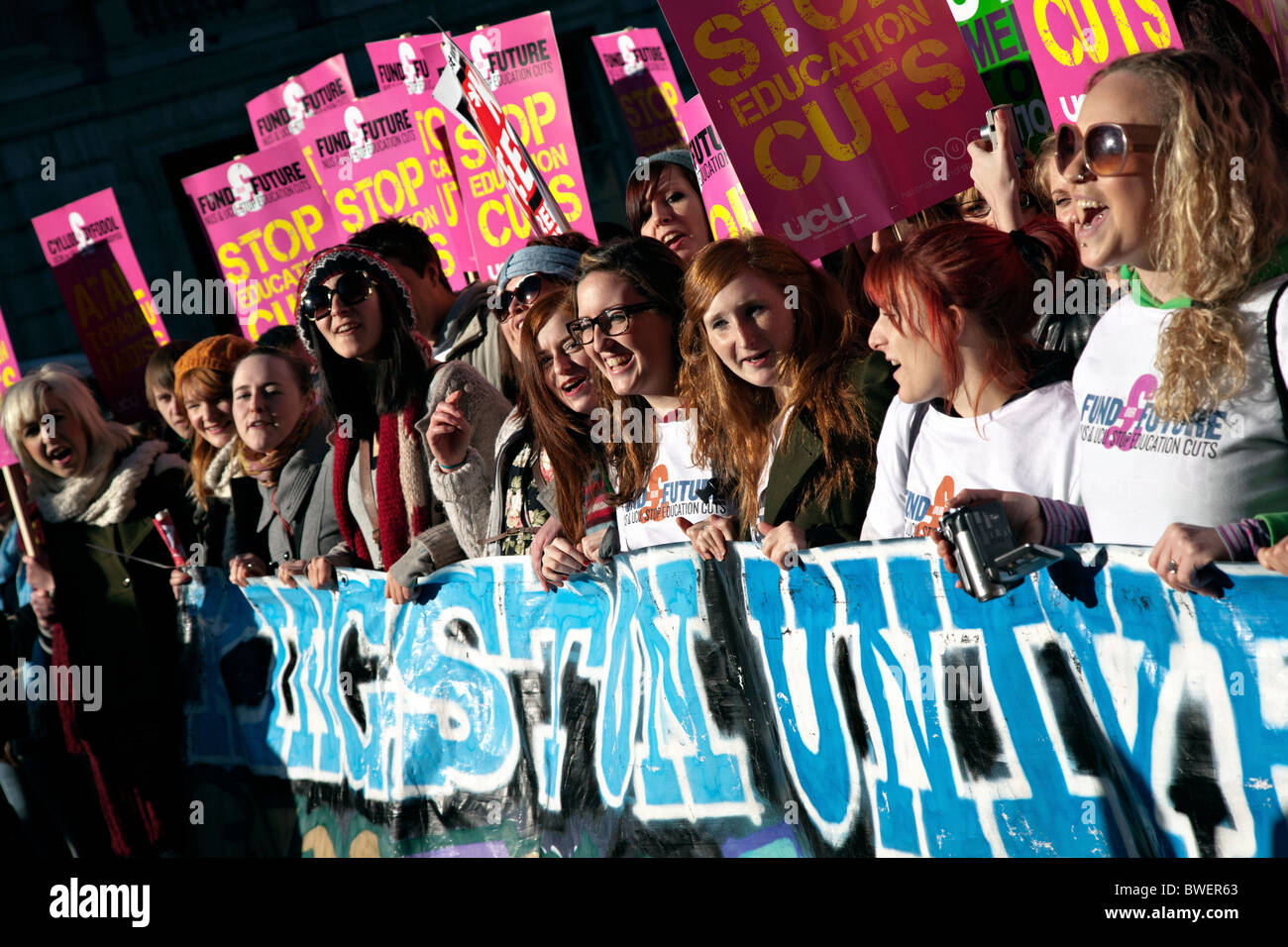 students demonstrating in whitehall london in november 2010 Stock Photo ...
