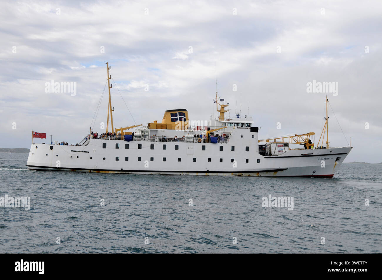 Scillonian passenger ship leaving St.Mary's for its return trip to ...
