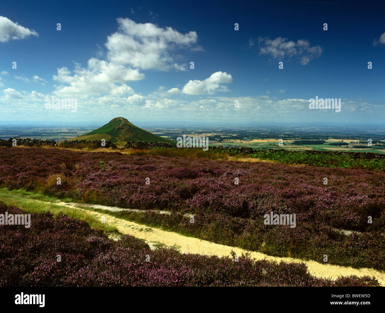 A summer-time view of Roseberry Topping in North Yorkshire Stock Photo ...