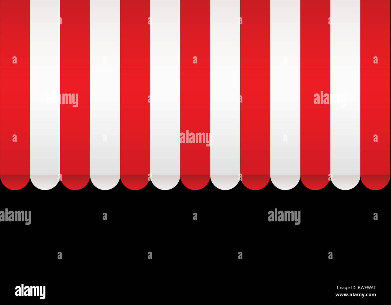 Red and white strip shop awning with space for company name Stock Photo ...