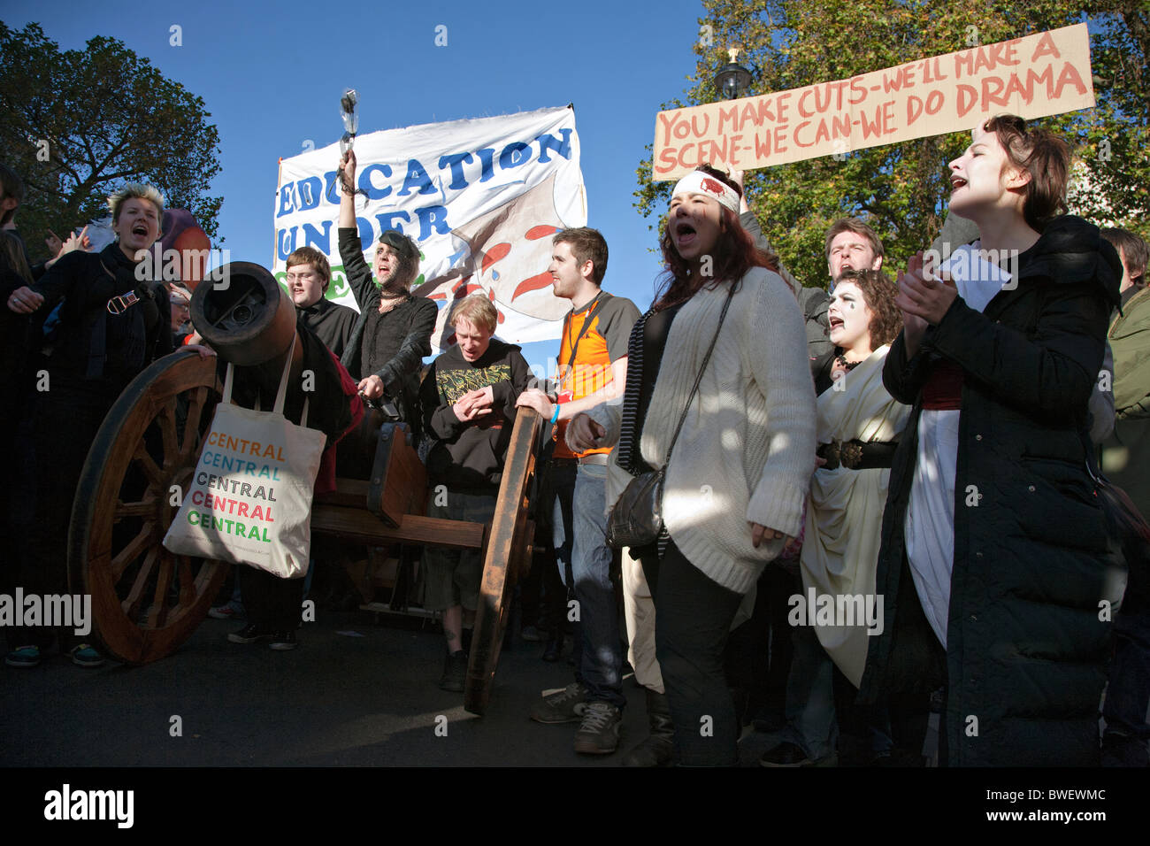 students demonstrating in whitehall london in november 2010 Stock Photo ...