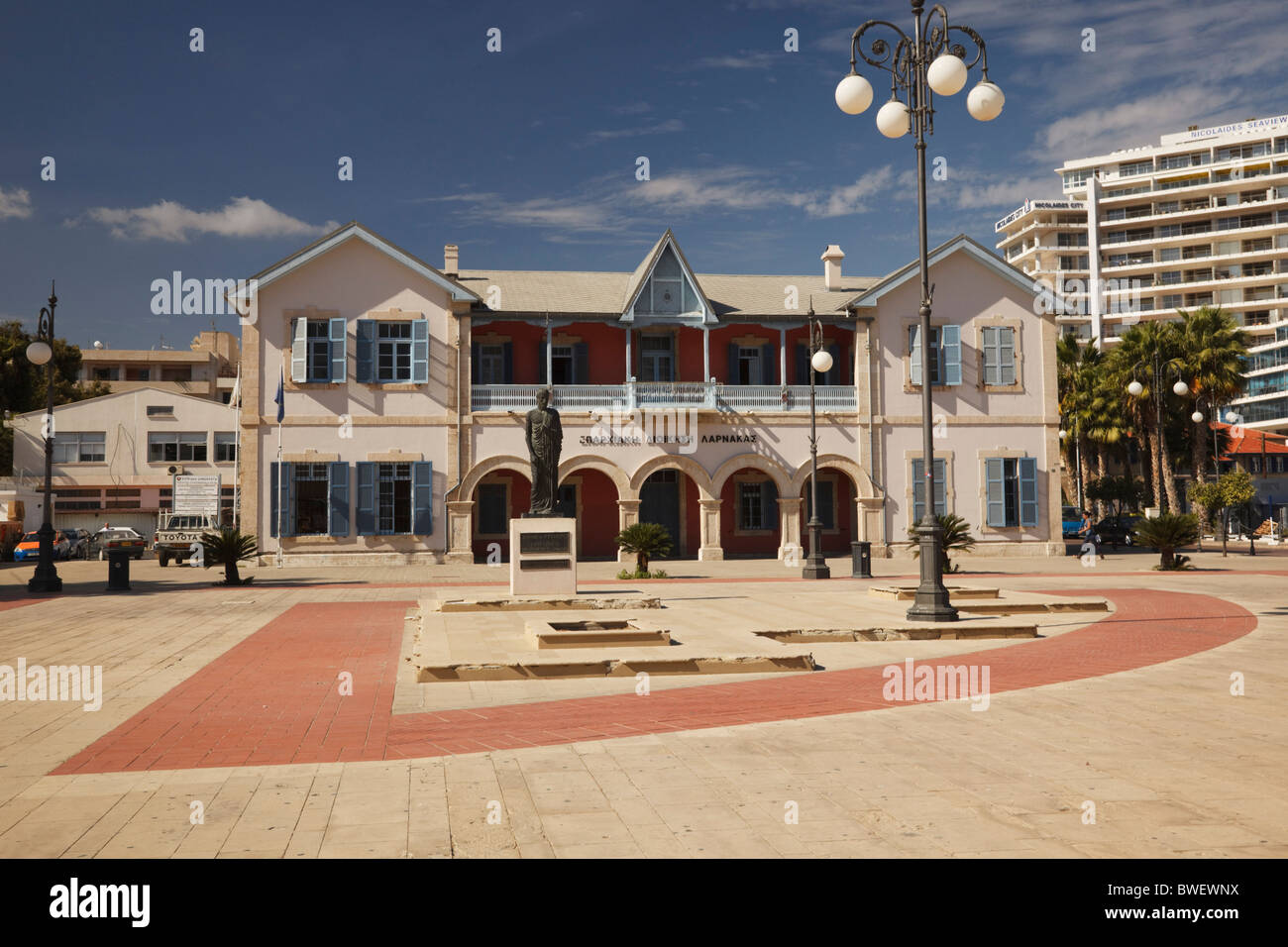 The Municipal council building, Europe Square, Larnaca Finikoudas ...