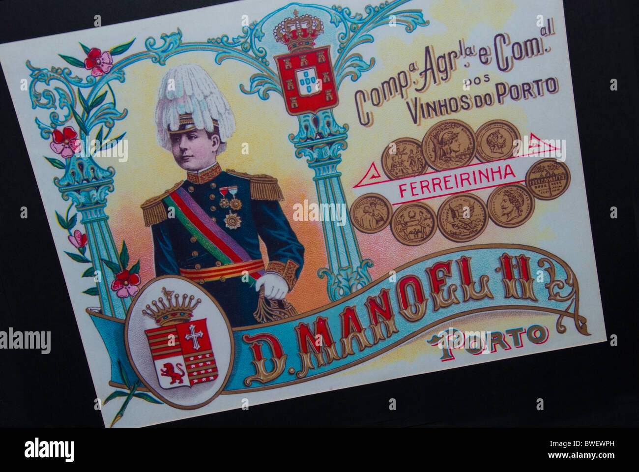 Early Ferreira Port label - "Port Cellars of Ferreira" - Oporto (Porto ...