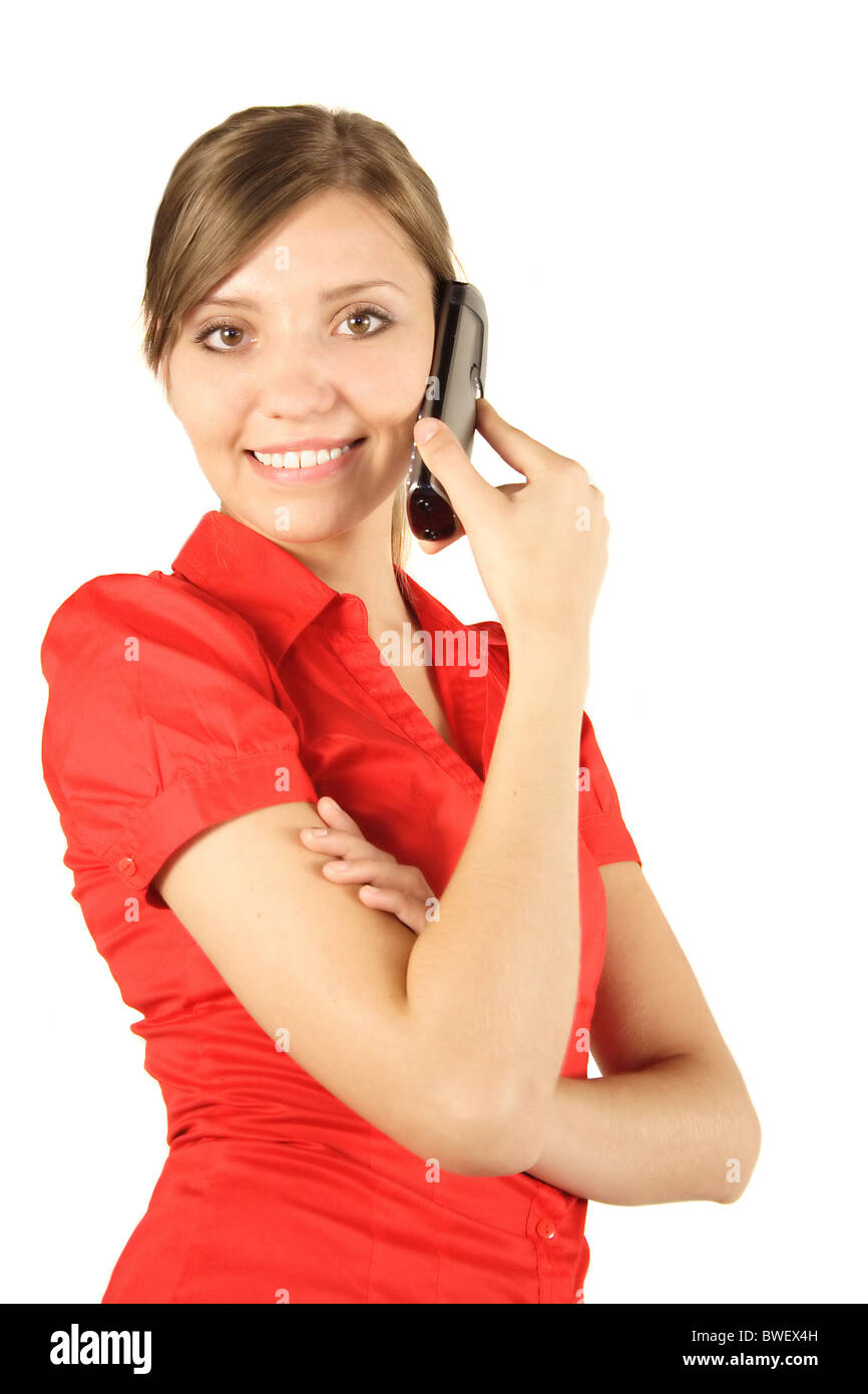An attractive girl taking a phone call Stock Photo - Alamy