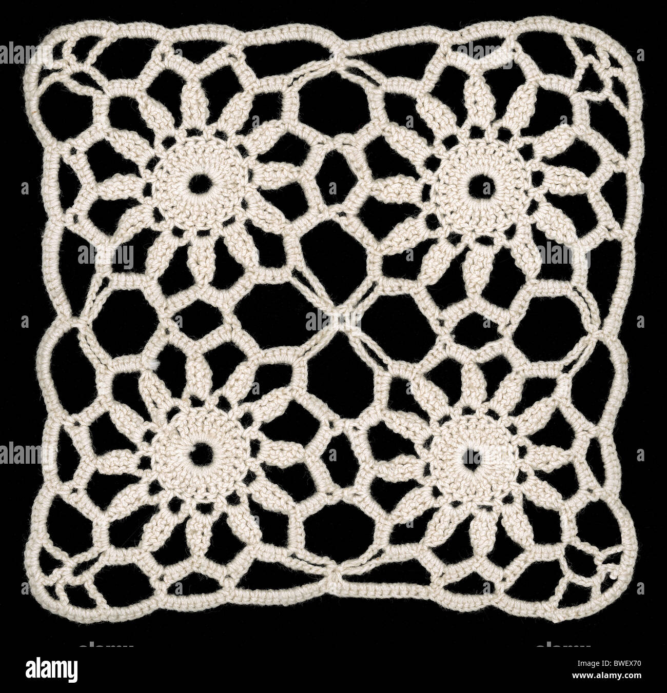 Retro square embroidery cutout lace pattern Stock Photo - Alamy
