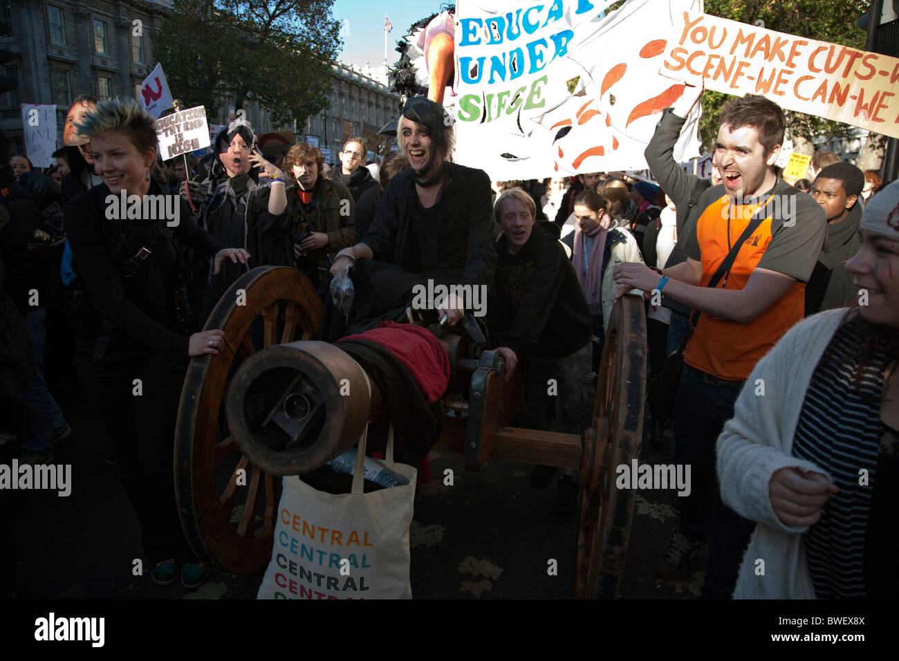 students demonstrating in whitehall london in november 2010 Stock Photo ...