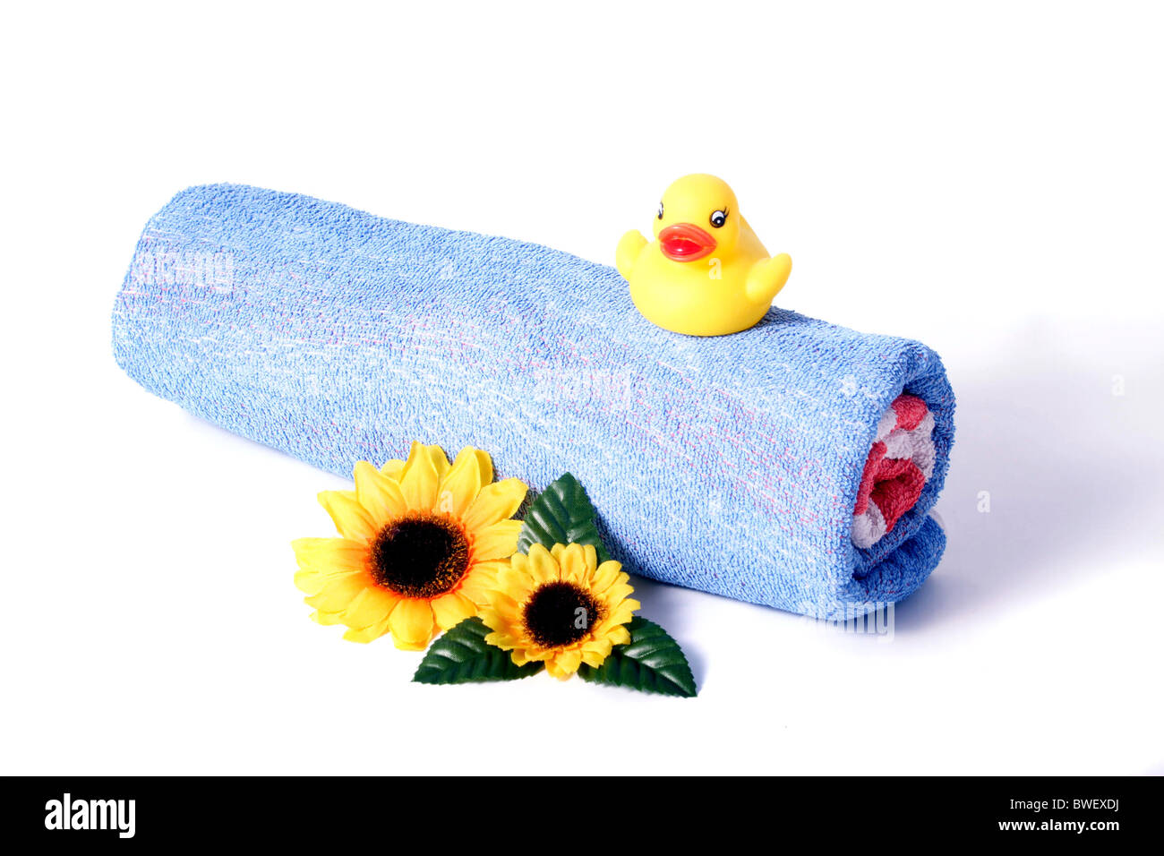 Typical bathing utensils. All isolated on white background Stock Photo ...