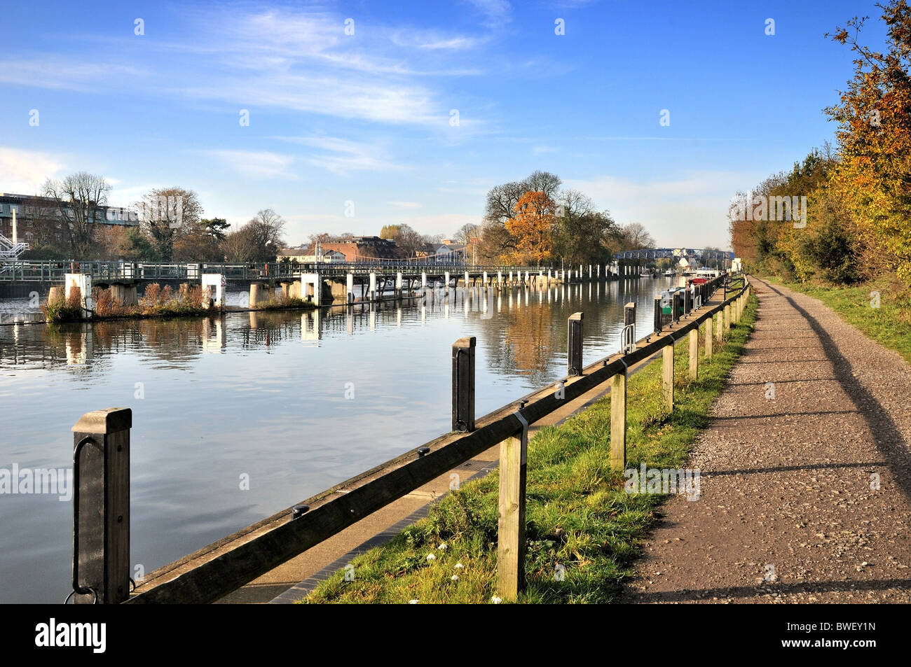 River Thames at Teddington lock , West London, England UK Stock Photo ...