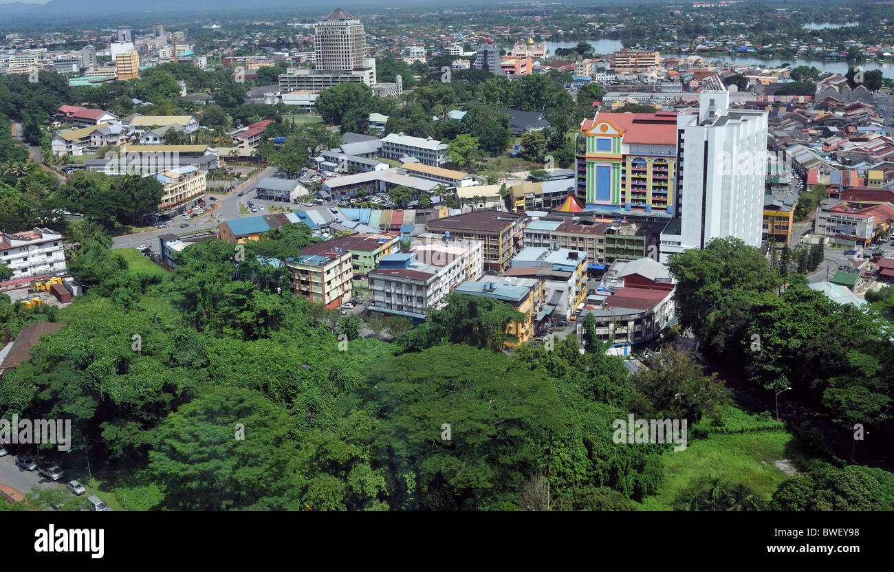 High point view of the city of Kuching, Sarawak, Malaysia Stock Photo ...