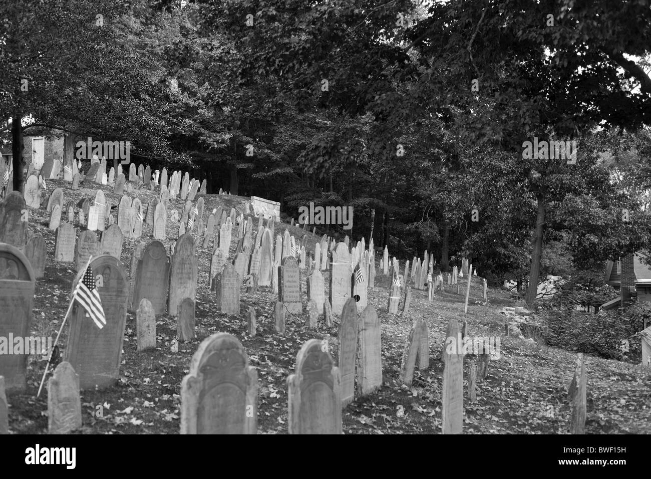 Graveyard cemetery Black and White Stock Photos & Images - Alamy