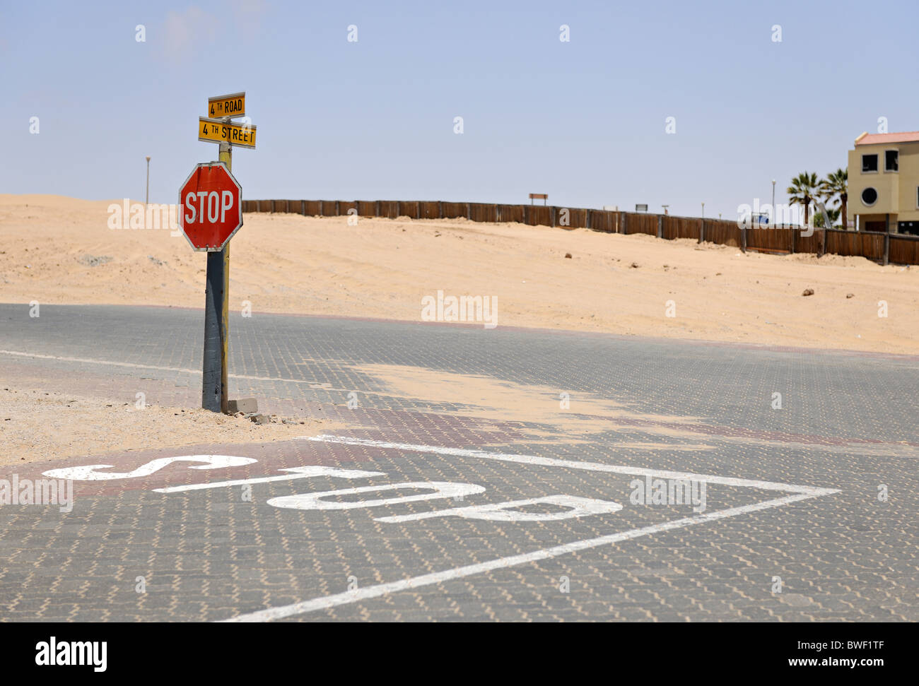 Stop sign 4th road and 4th street Namibia Stock Photo - Alamy