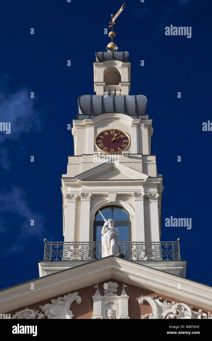 Riga city hall tower with clock Stock Photo - Alamy