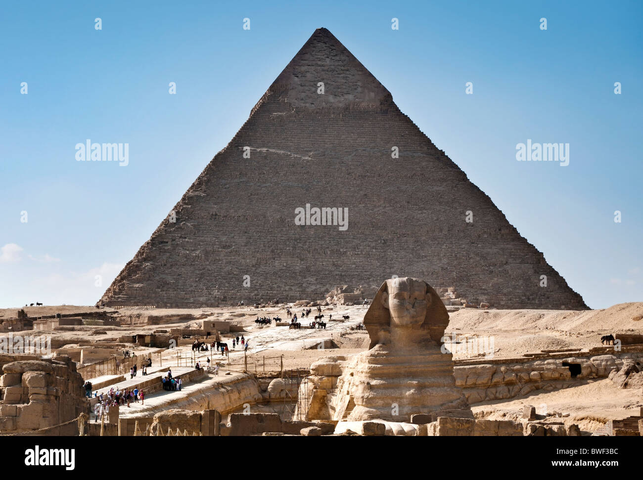 Sphinx and Pyramid Stock Photo - Alamy